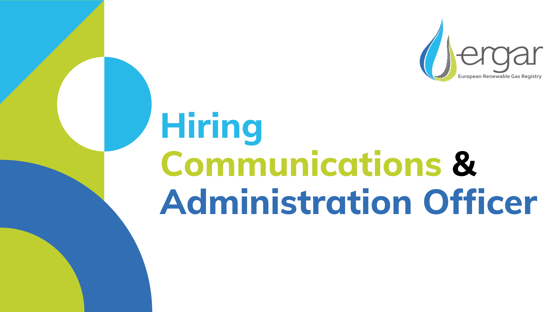 We are hiring: Communications & Administration Officer - ERGaR